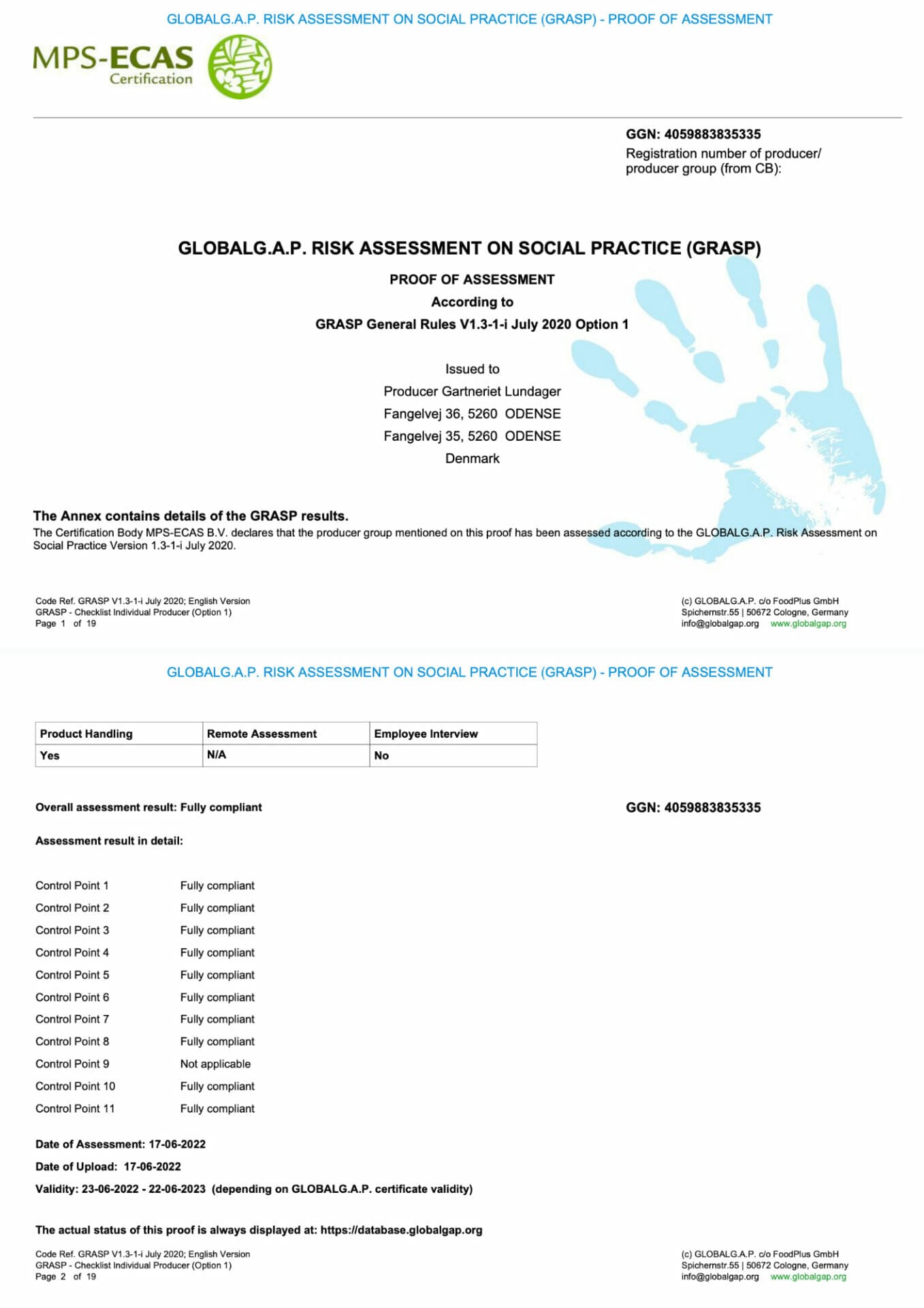 Certificates - Lundagerplants