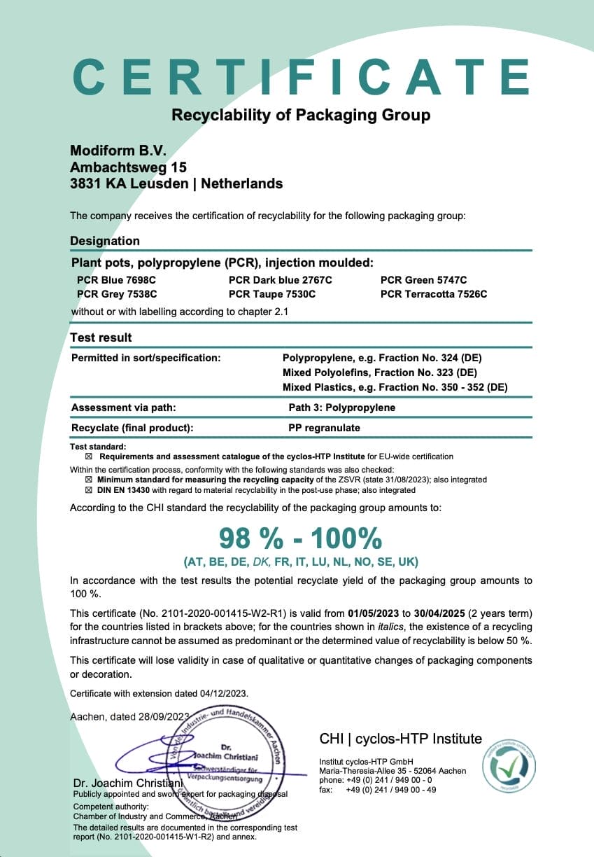 LUNDAGER certificates - Lundagerplants